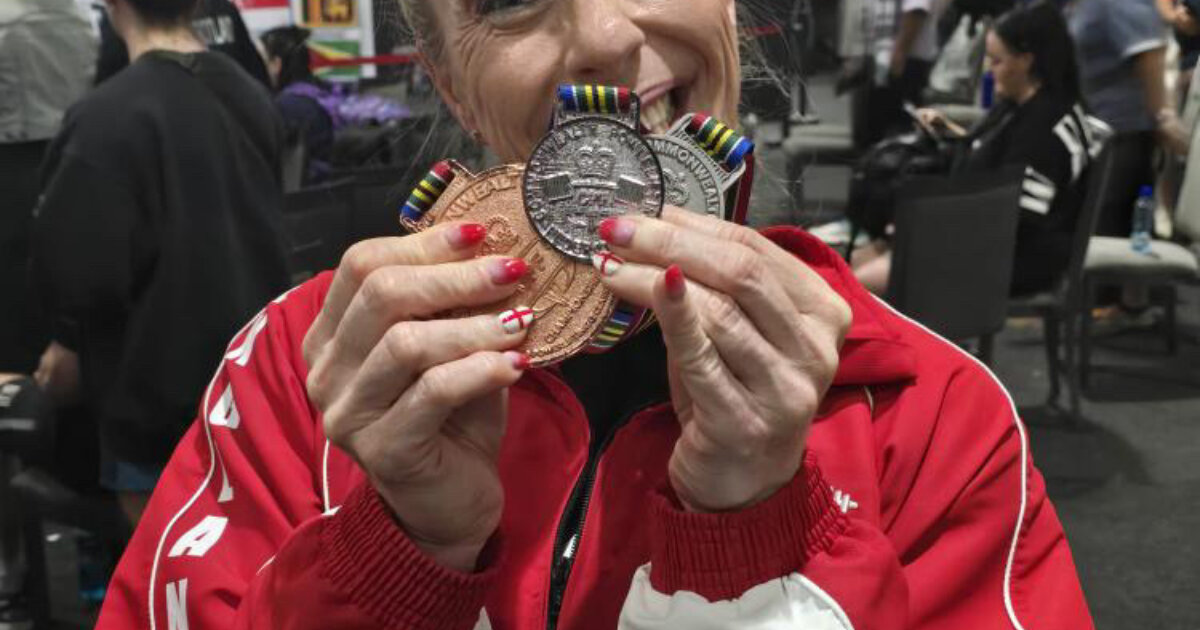 Carole O’Neil wins a gold, silver and bronze medal at the Commonwealth ...